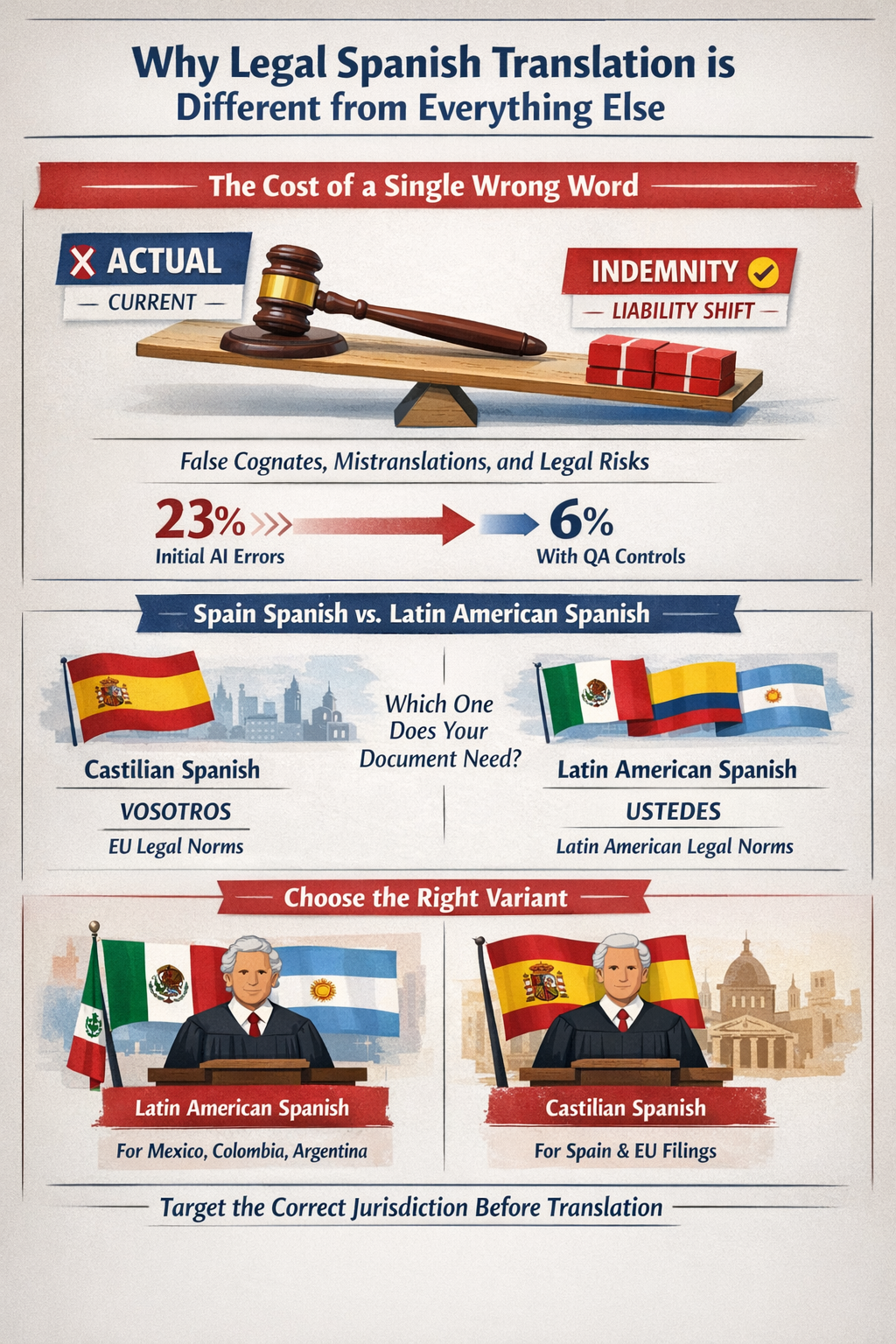 How to translate legal documents from English to Spanish without errors